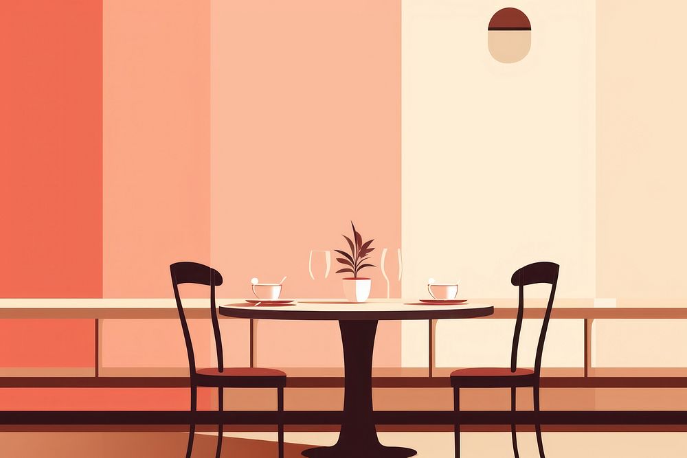 Table wall architecture restaurant. AI | Free Photo Illustration - rawpixel