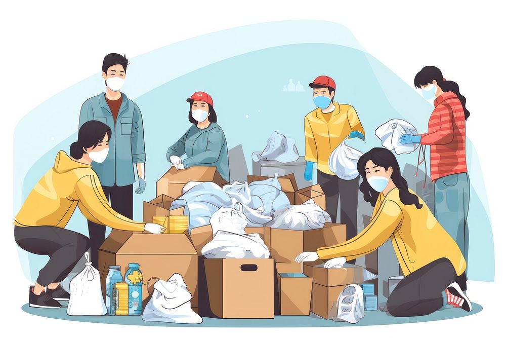 Asian people Volunteers packing working. | Free Photo Illustration ...