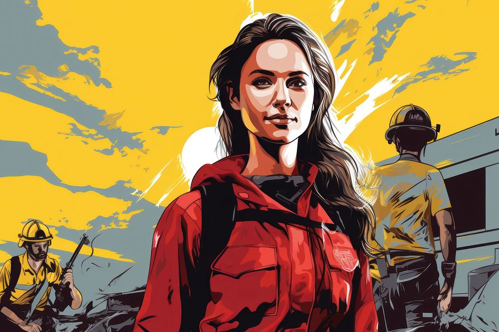 Woman outdoor Volunteer relief comics | Premium Photo Illustration ...