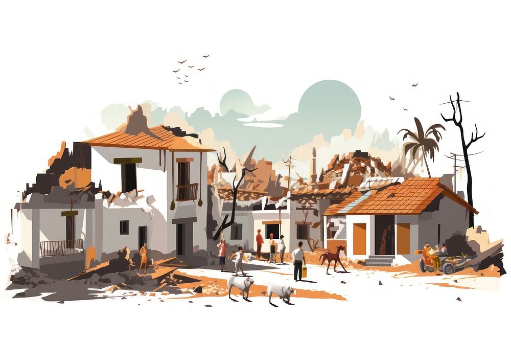 Earthquake architecture building outdoors. AI | Free Photo Illustration ...