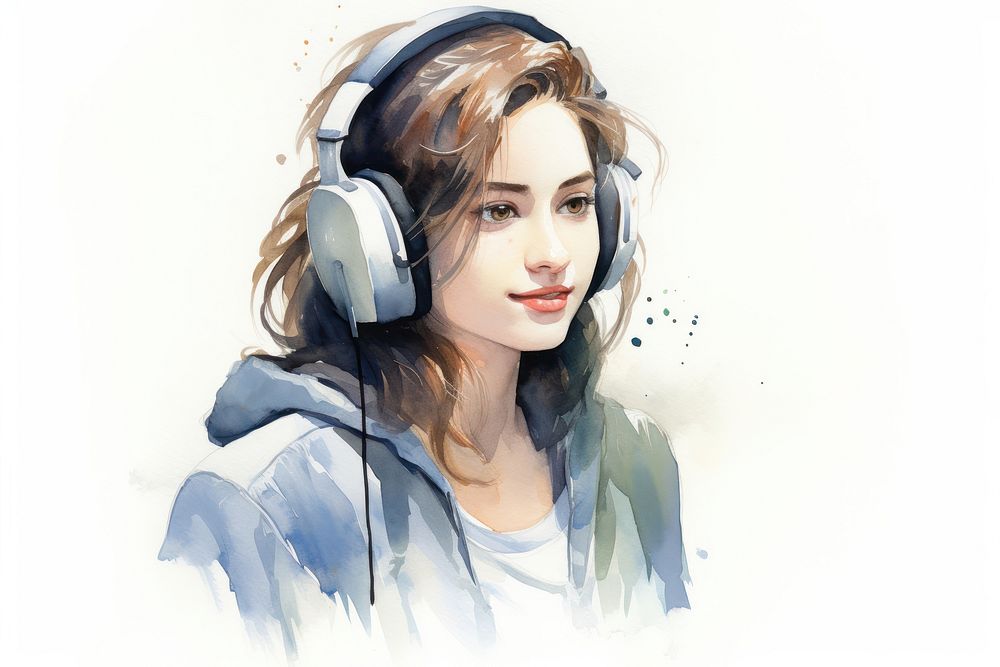Headset headphones portrait adult. AI | Premium Photo Illustration ...