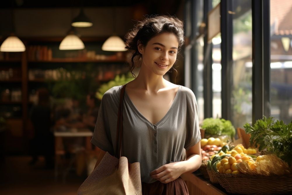 Shopping fruits portrait organic adult. | Free Photo - rawpixel