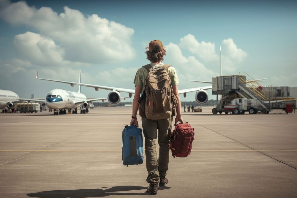 Backpacker airplane aircraft vehicle. AI | Free Photo - rawpixel