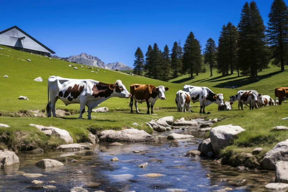 Cows grassland livestock outdoors | Premium Photo - rawpixel