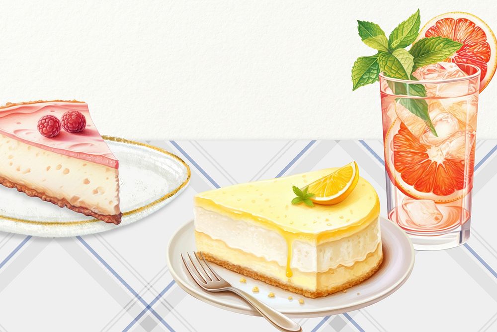 Cheesecakes, food digital art | Free Photo Illustration - rawpixel