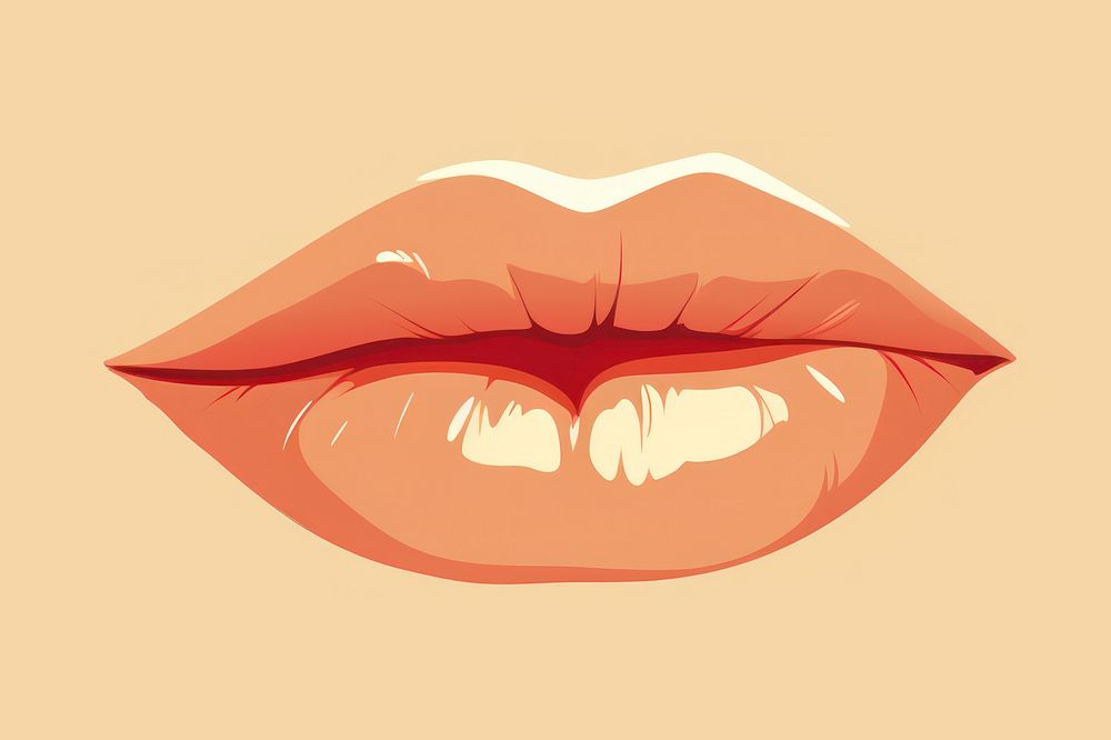 Lipstick kiss cosmetics cartoon yellow. | Free Photo Illustration ...