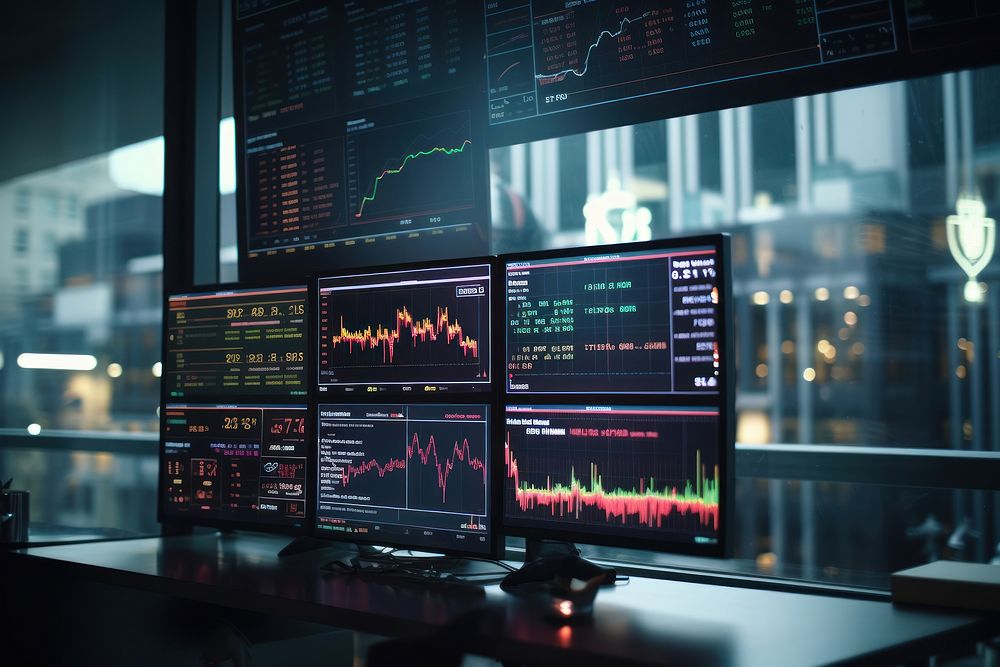 Market charts computer display screen. | Premium Photo - rawpixel