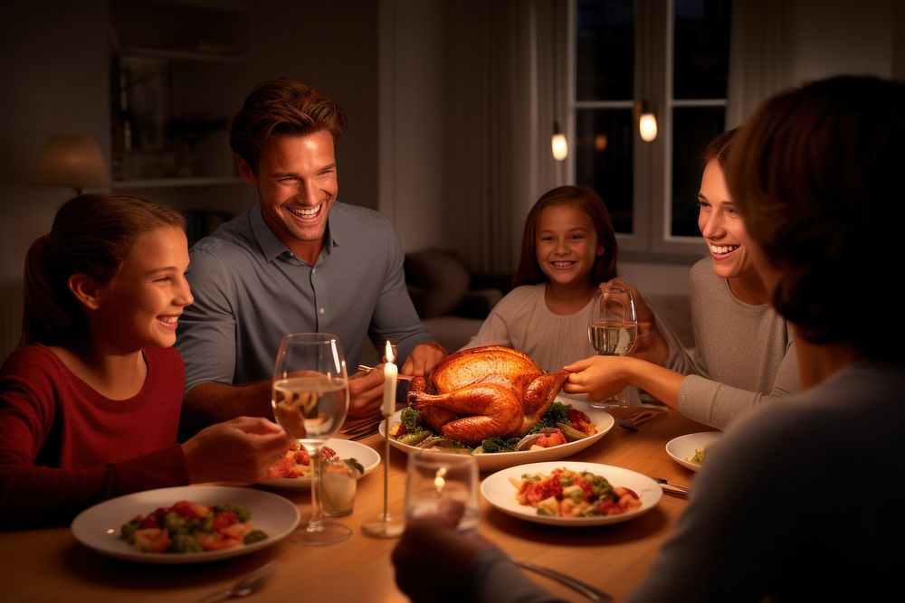 Eating dinner laughing supper. | Premium Photo - rawpixel