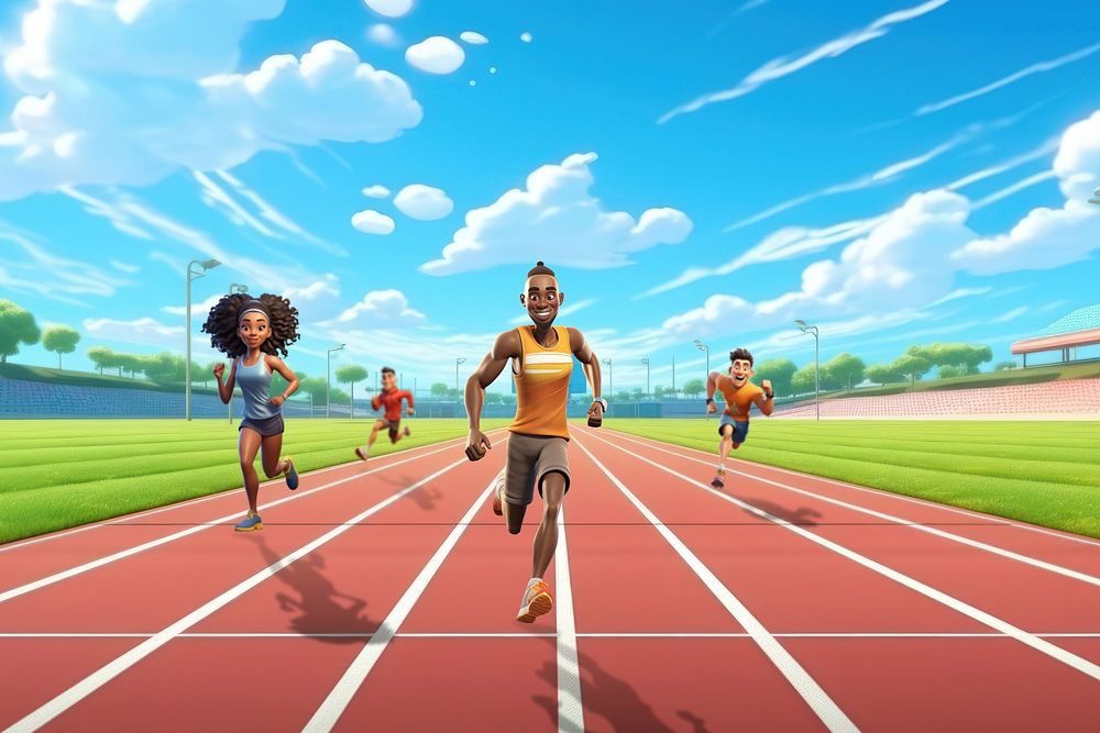 3D man running track remix | Free Photo Illustration - rawpixel