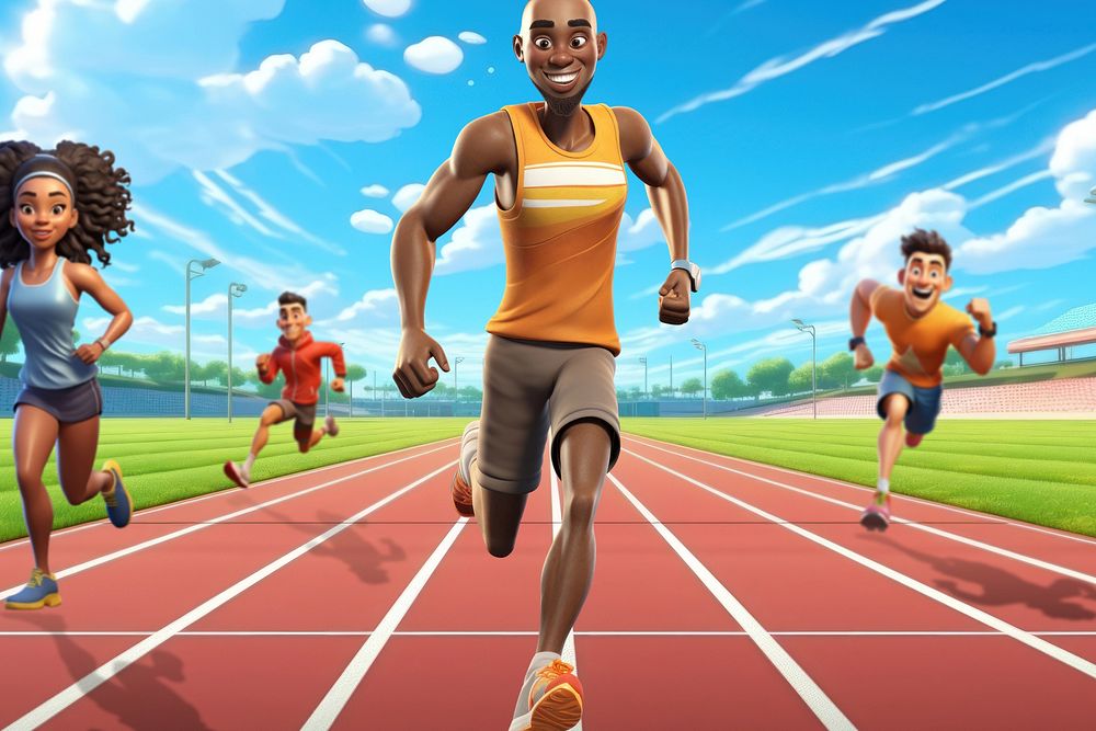 3D man running track remix | Free Photo Illustration - rawpixel