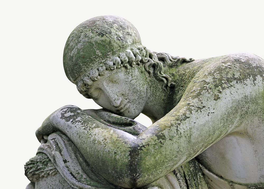 Sleeping woman statue collage element | Free PSD - rawpixel