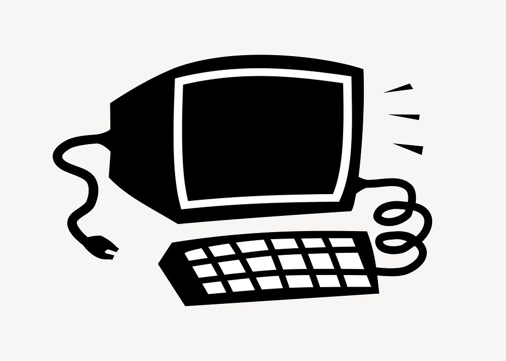 Silhouette computer collage element vector. | Free Vector - rawpixel