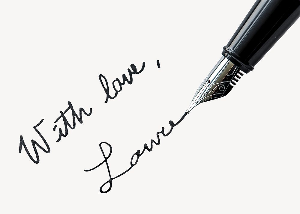 love word, signing fountain pen | Free Photo - rawpixel