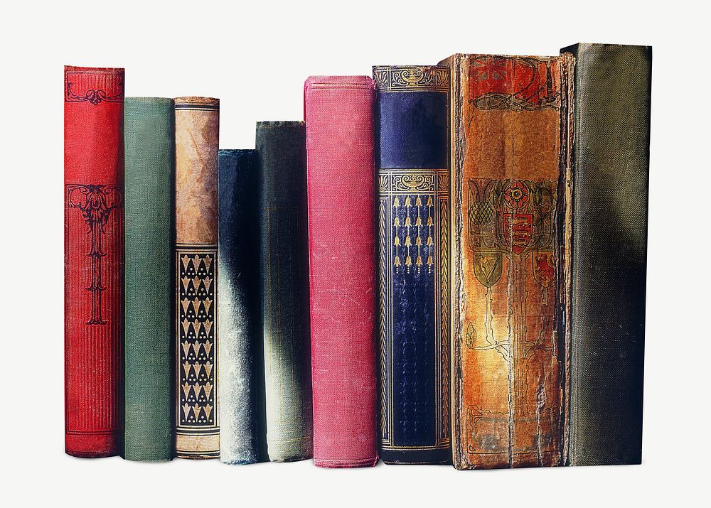Old books shelf collage element | Premium PSD - rawpixel