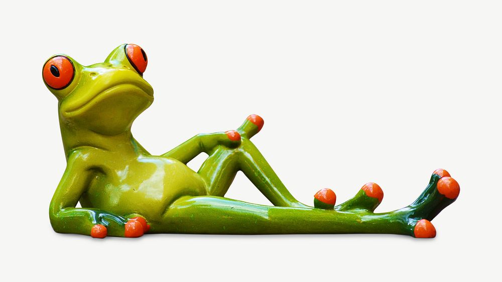 Frog lying down animal collage | Free PSD - rawpixel
