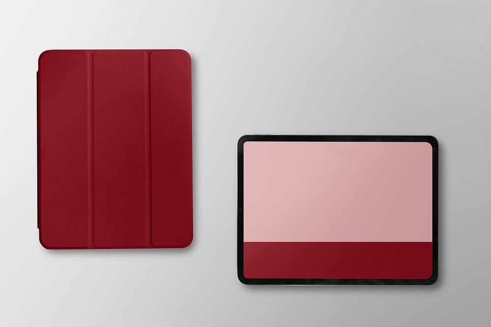 Red tablet screen and case | Free Photo - rawpixel