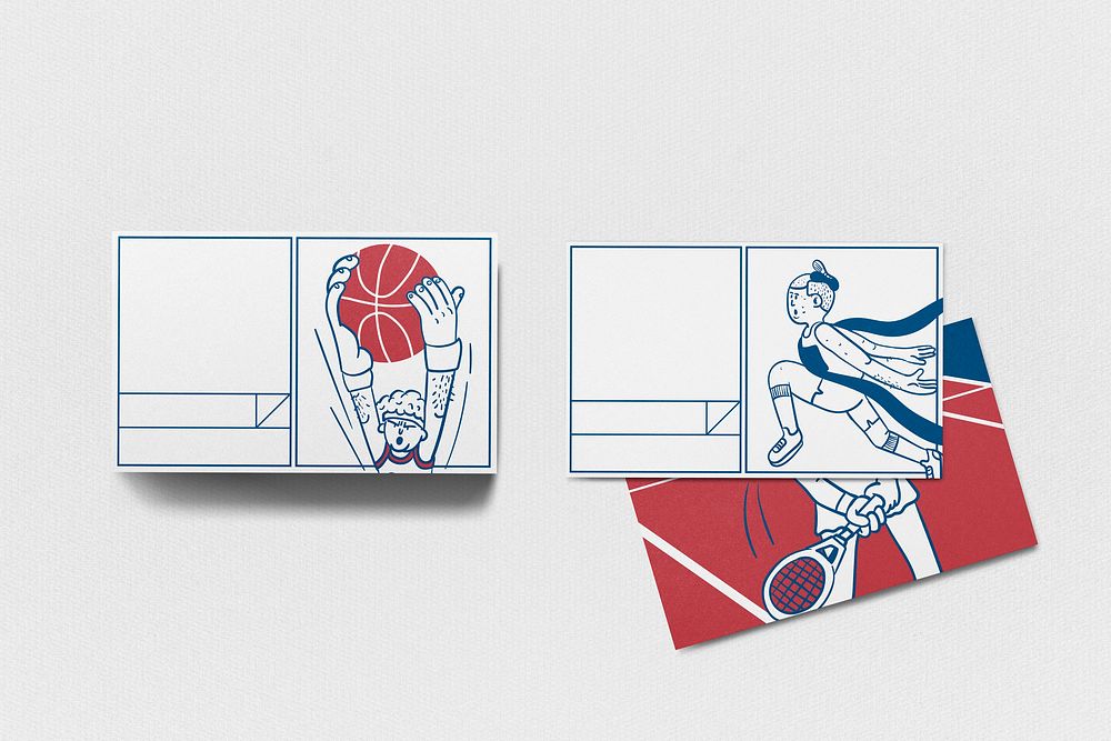 Sporty business card, cartoon illustration | Premium Photo - rawpixel