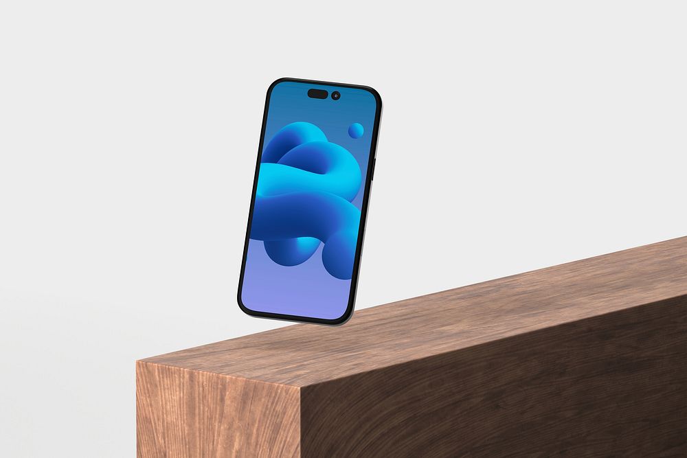 Floating 3D smartphone wood plank | Free Photo - rawpixel