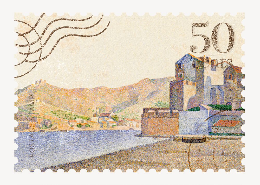 Paul Signac artwork postage stamp. | Premium Photo Illustration - rawpixel