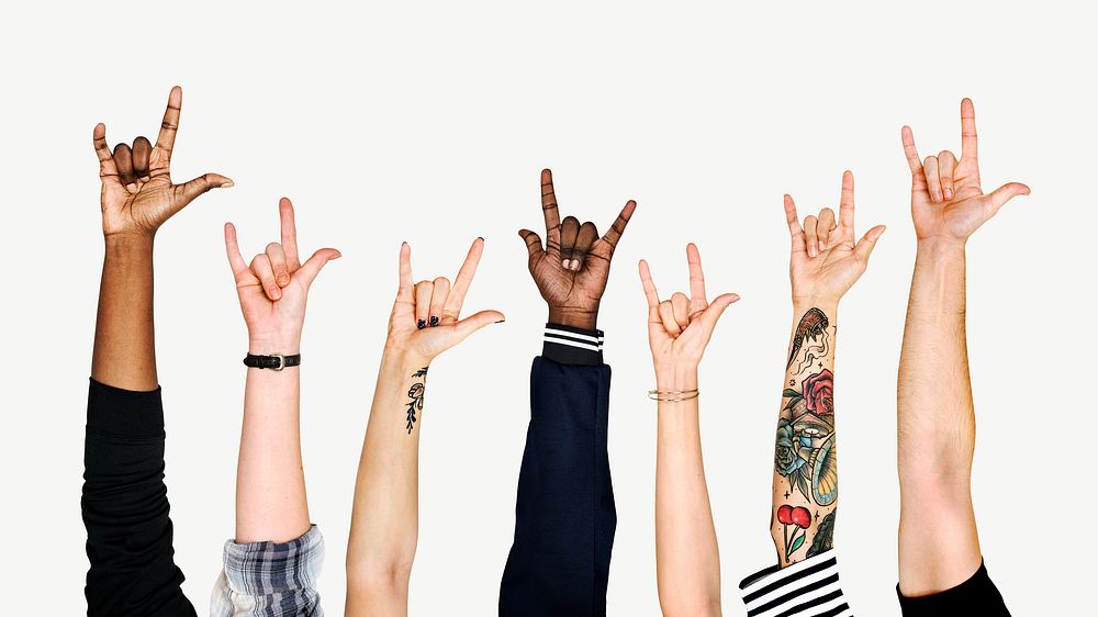 ILY hand sign collage element | Premium PSD - rawpixel