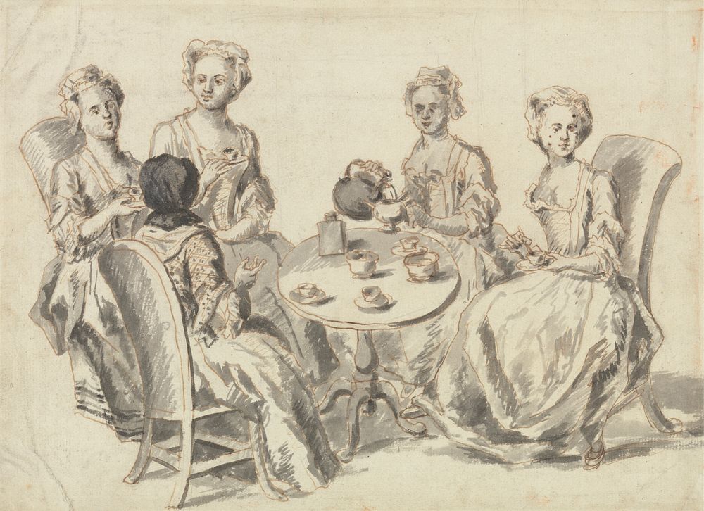 Tea Party unknown artist | Free Photo Illustration - rawpixel