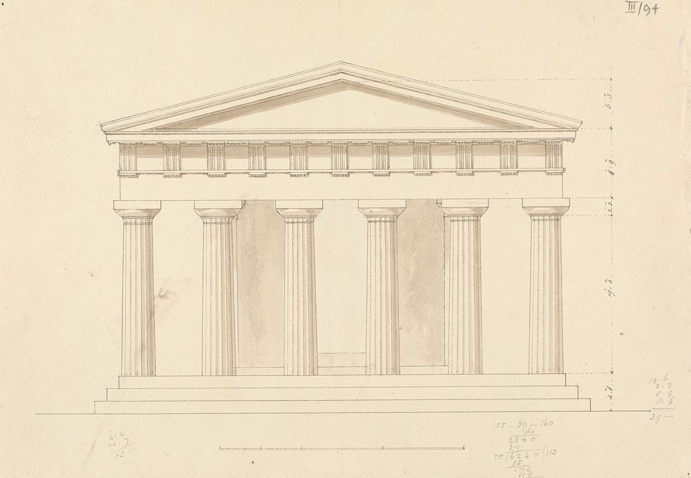 Architectural Sketch Building Doric Columns | Free Photo Illustration ...