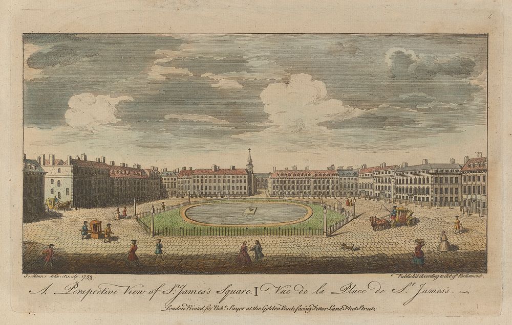 Perspective View St. James's Square | Free Photo Illustration - rawpixel