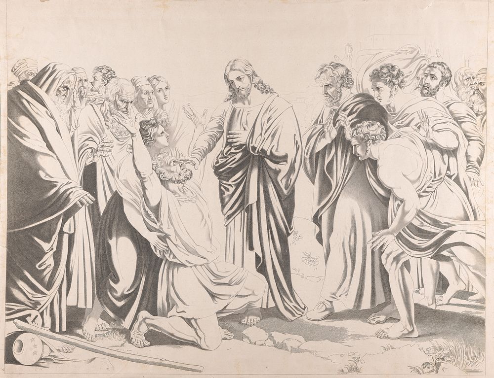 Christ giving sight blind | Free Photo Illustration - rawpixel