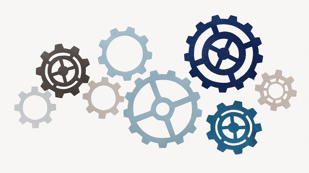 Blue cogwheel, isolated image | Premium Photo - rawpixel