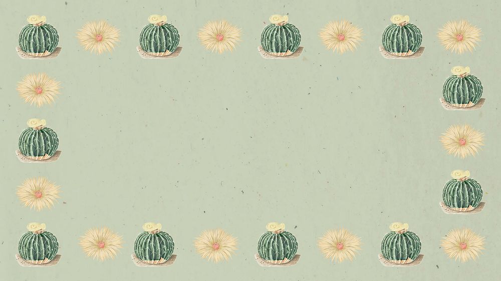 Green cactus border desktop wallpaper | Premium Photo - rawpixel