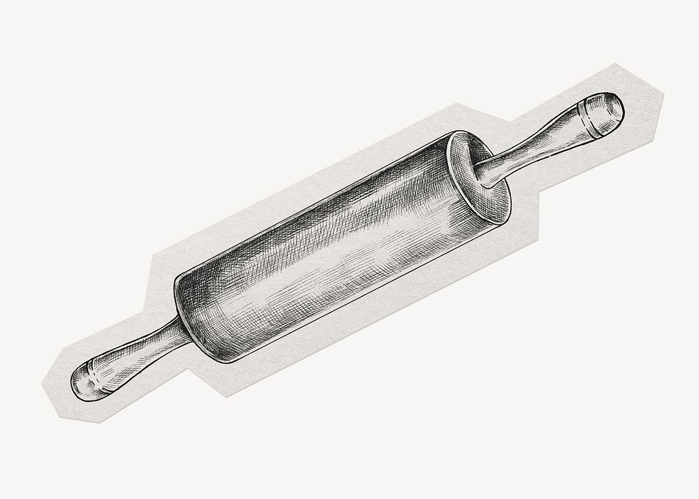 Wooden rolling pin paper element | Free Photo Illustration - rawpixel