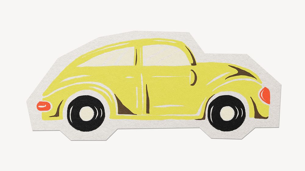 Yellow retro car paper cut | Free Photo - rawpixel