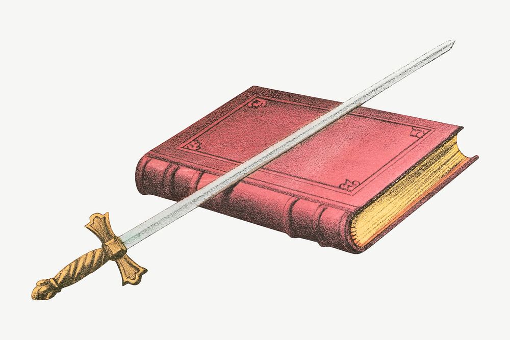 Book sword illustration psd. Remixed | Premium PSD - rawpixel