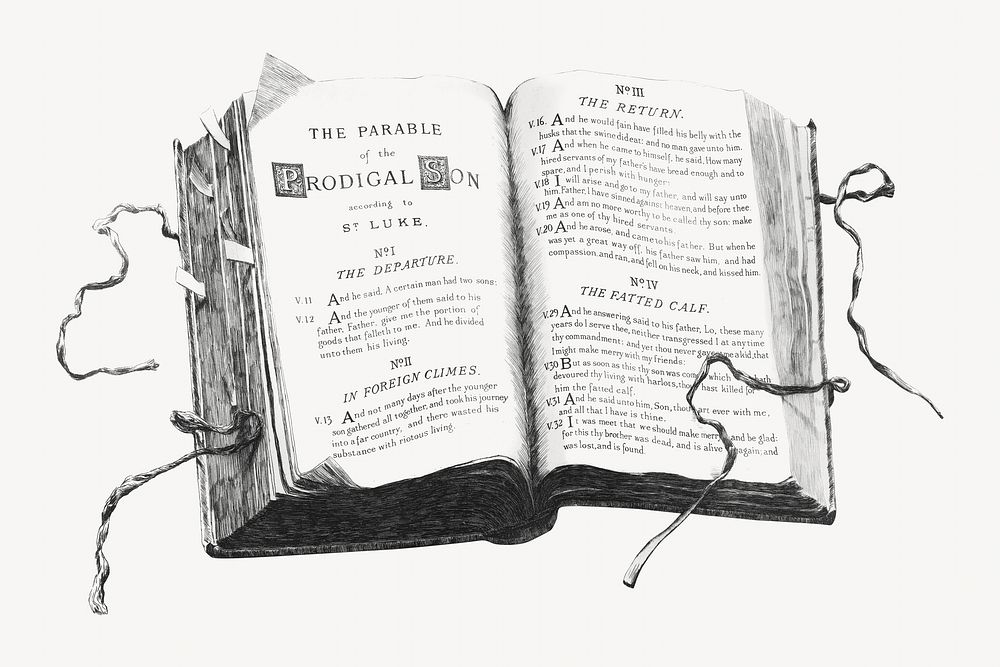 Parable Prodigal Son, book illustration | Premium Photo Illustration ...