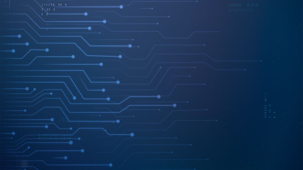 Microchip lines blue desktop wallpaper, | Premium Photo - rawpixel