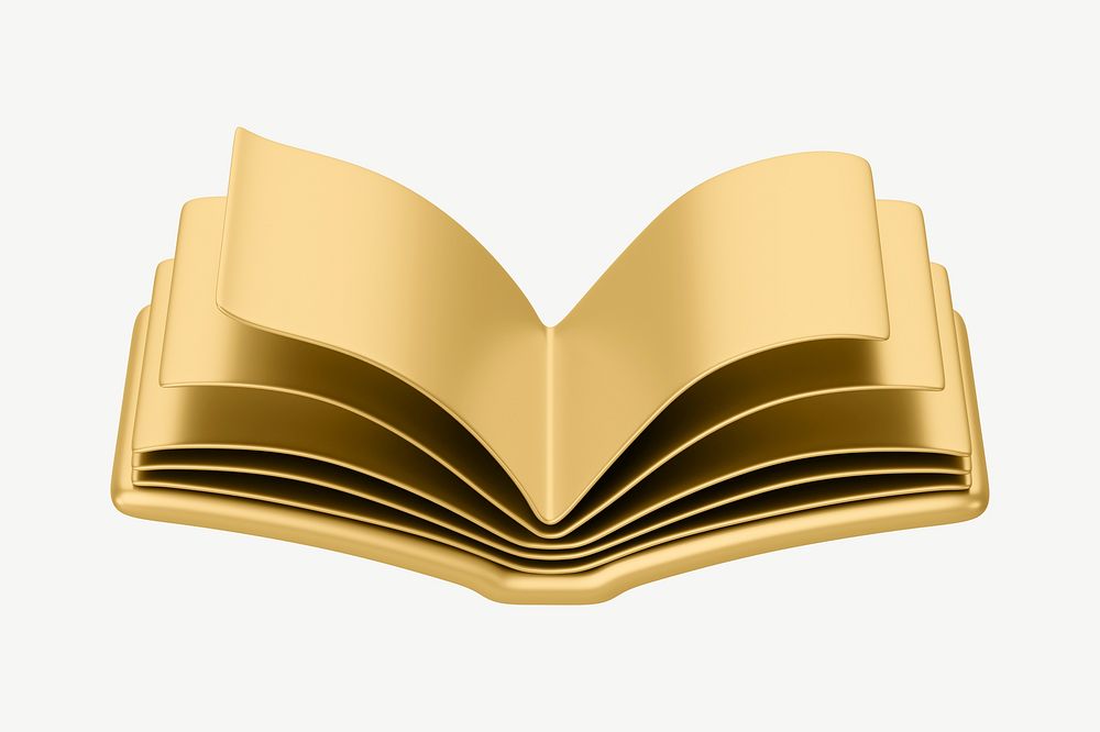 Gold open book, 3D education | Premium PSD - rawpixel
