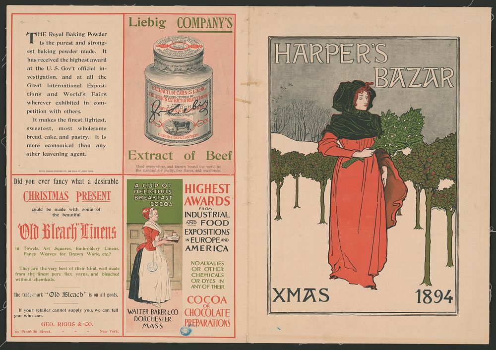 Harper's Bazar, Xmas (1894) Louis | Free Photo Illustration - rawpixel