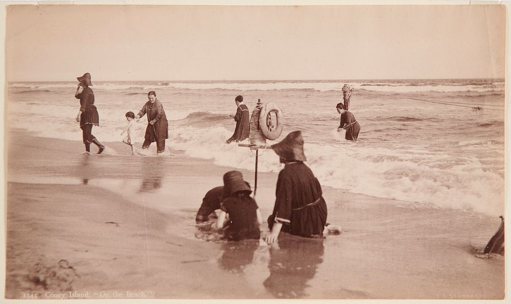 Beach, Coney Island (c. 1890) | Free Photo - rawpixel