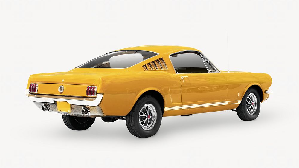 Retro sedan yellow car isolated | Premium Photo - rawpixel
