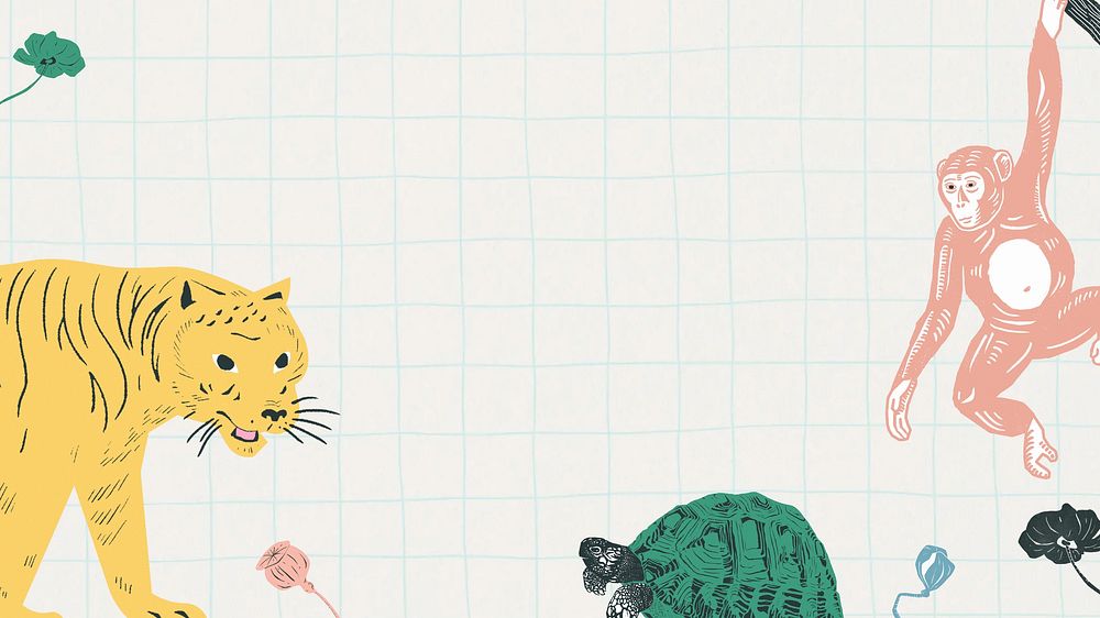 Tiger monkey grid computer wallpaper, | Premium Photo - rawpixel