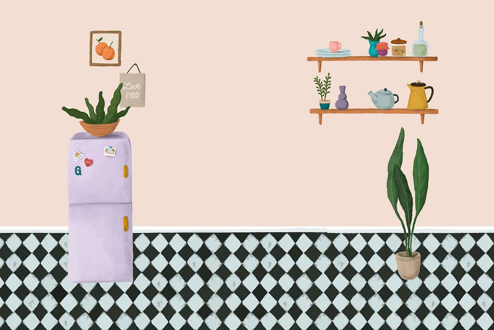 Aesthetic kitchen fridge background, home | Premium Photo - rawpixel