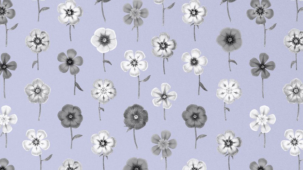 Floral monotone desktop wallpaper, vintage | Premium Photo Illustration ...