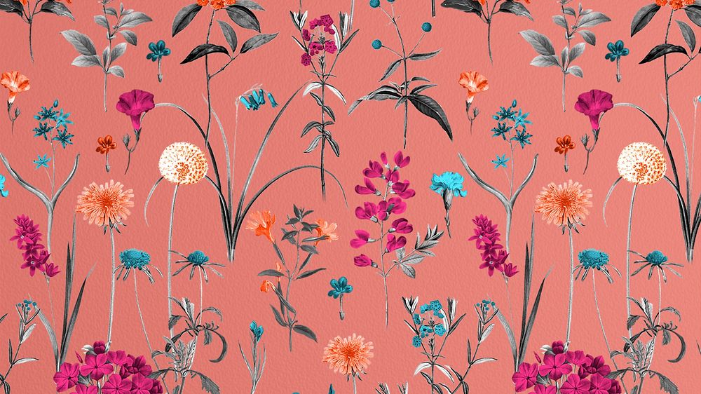 Spring flower pattern desktop wallpaper, | Premium Photo Illustration ...