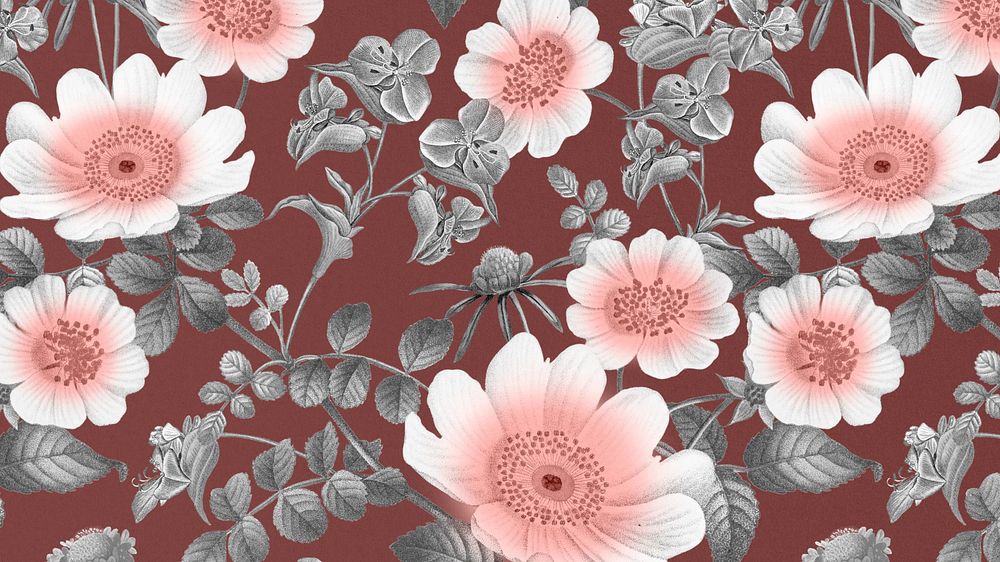 Floral pattern computer wallpaper, vintage | Premium Photo Illustration ...
