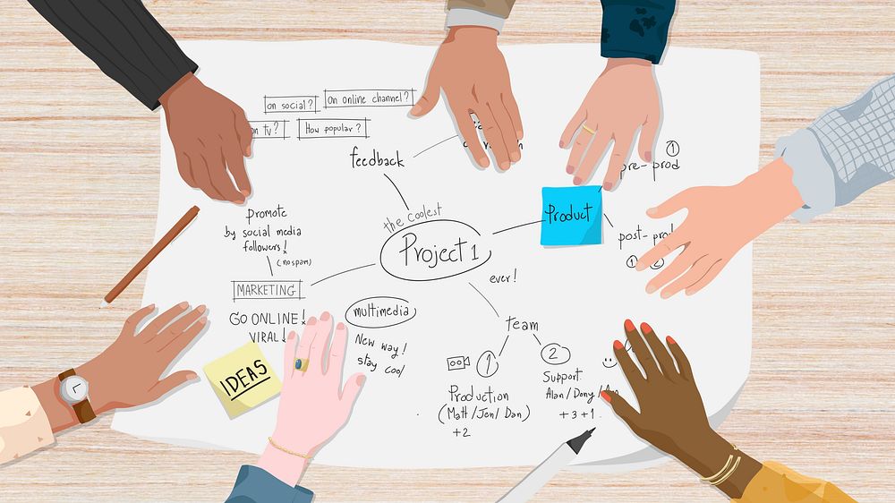 Business plan desktop wallpaper, vector | Premium Photo Illustration ...