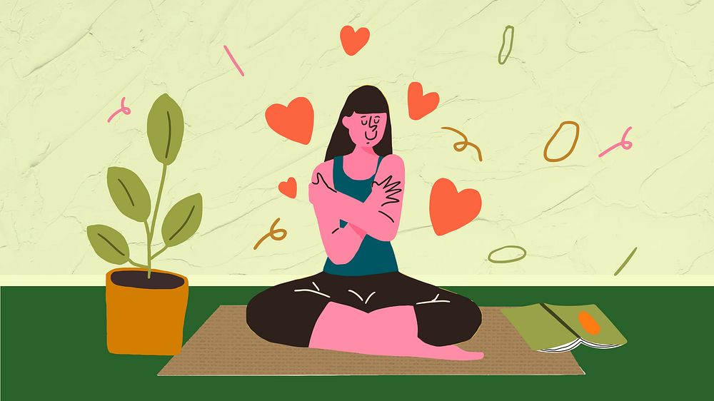 Self-love doodle computer wallpaper | Premium Photo Illustration - rawpixel