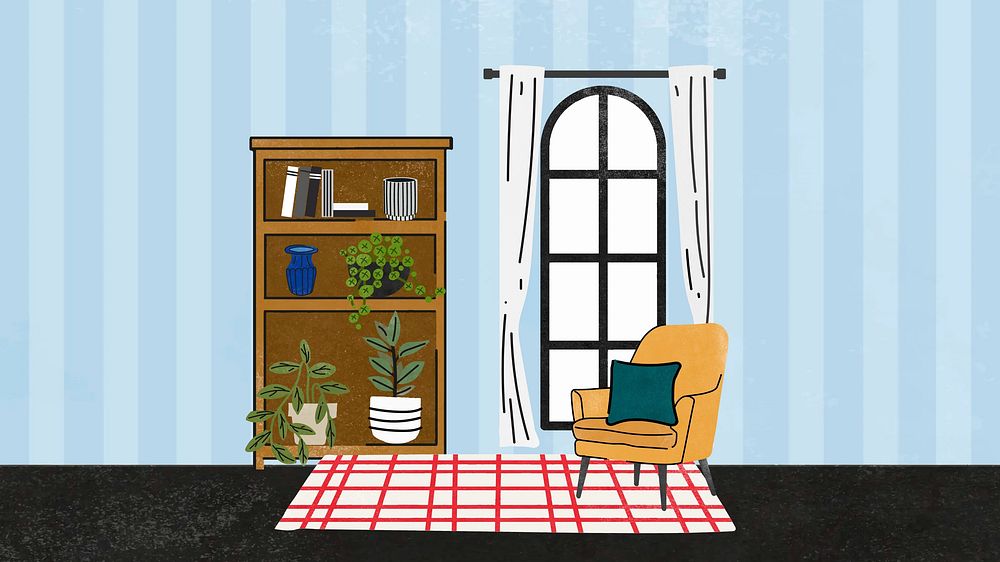 Retro interior design desktop wallpaper, | Premium Photo - rawpixel