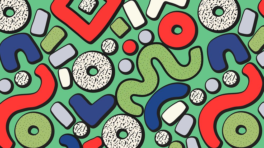 Green memphis pattern desktop wallpaper, | Premium Photo - rawpixel
