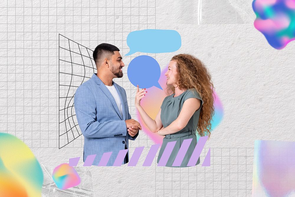 Business colleagues talking, creative collage | Free Photo - rawpixel