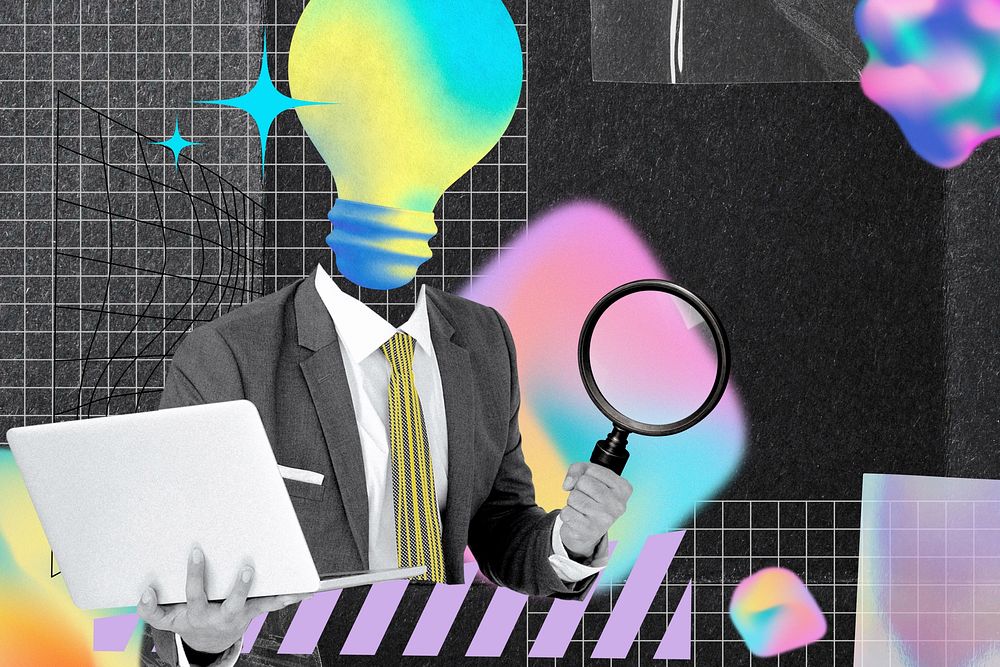 Creative businessman holding magnifying glass, | Premium Photo - rawpixel